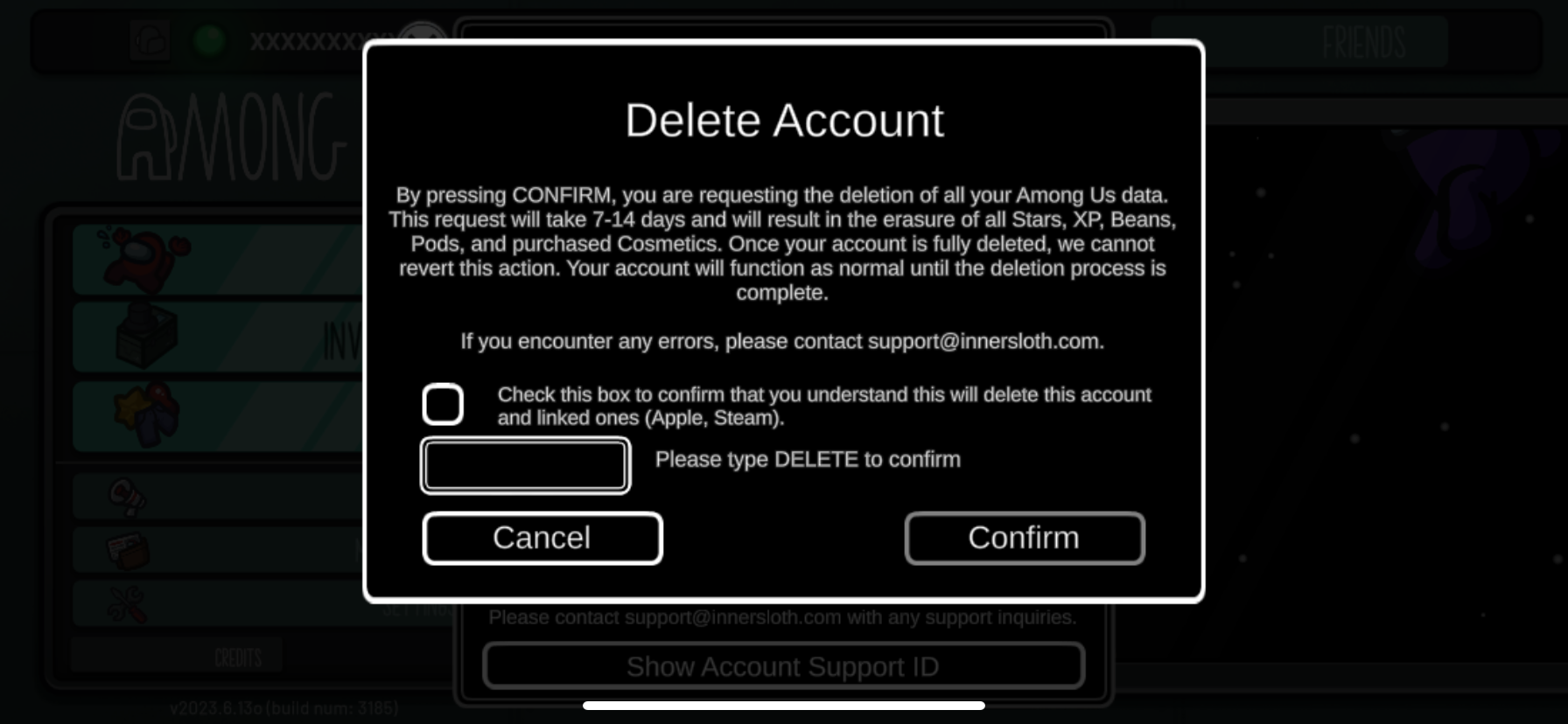 How do I delete my Among Us account? – Innersloth Help Center
